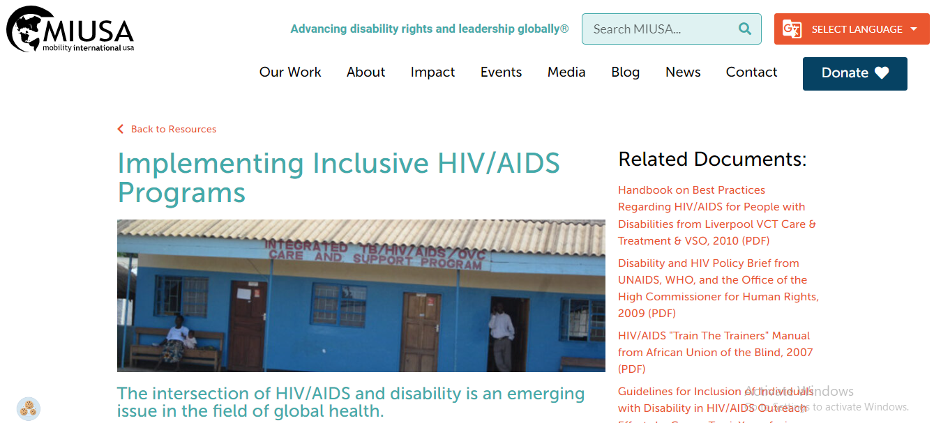 Implementing Inclusive HIV/AIDS Programs - MIUSA