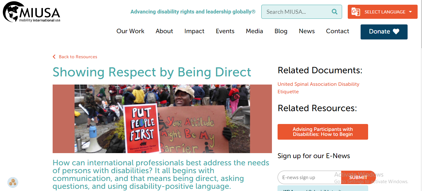 Showing Respect by Being Direct - MIUSA