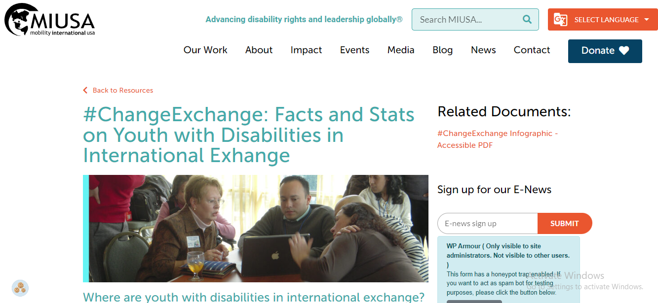 Facts and Stats on Youth with Disabilities in International Exhange
