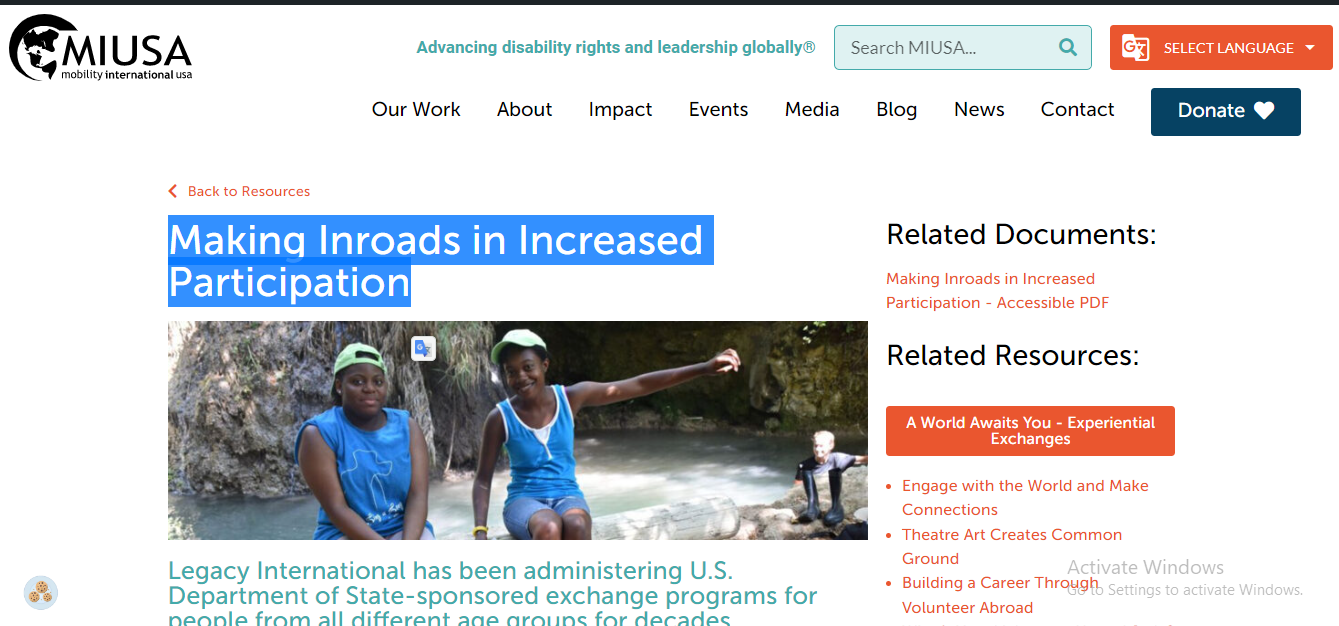 Making Inroads in Increased Participation - MIUSA
