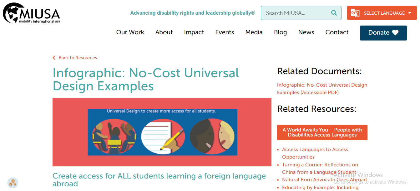 Infographic: No-Cost Universal Design Examples - MIUSA