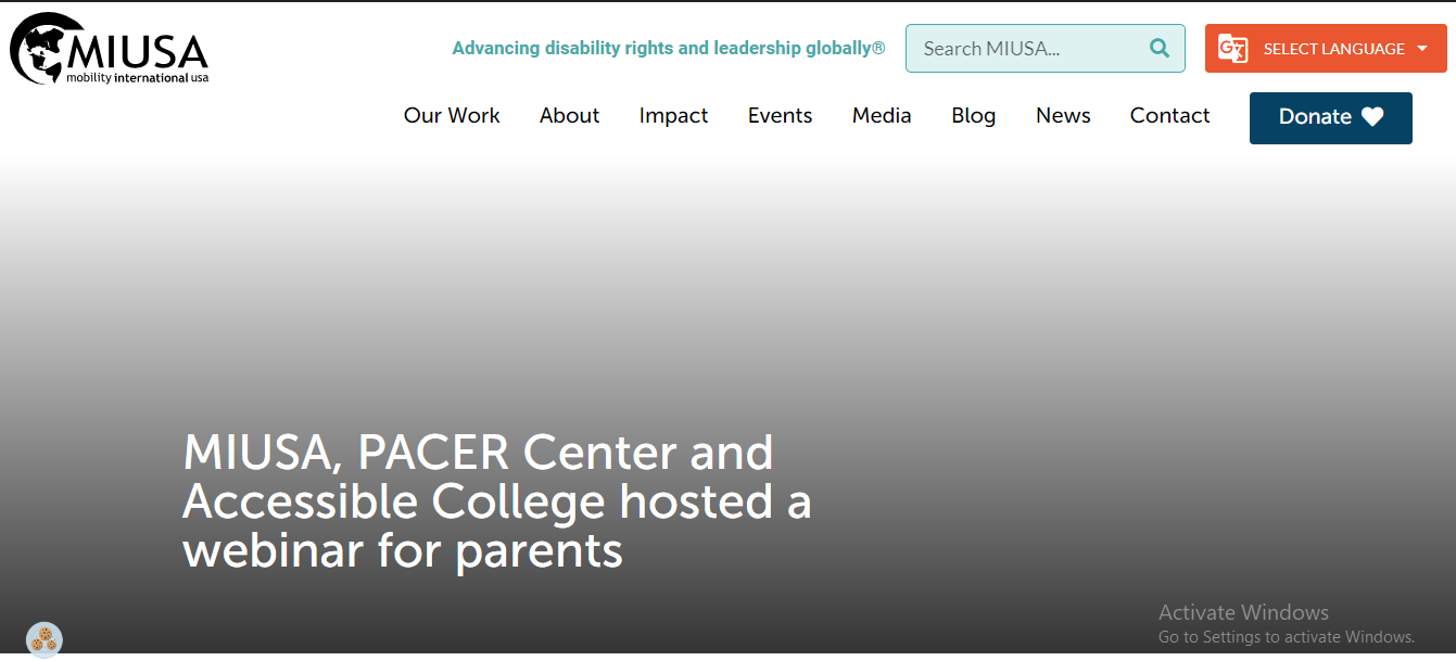 MIUSA, PACER Center and Accessible College hosted a Webinar